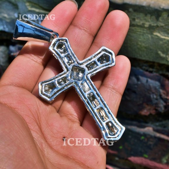 Accessories | 18 Full Iced Out Necklace Xl Size Cross Pendant | Poshmark